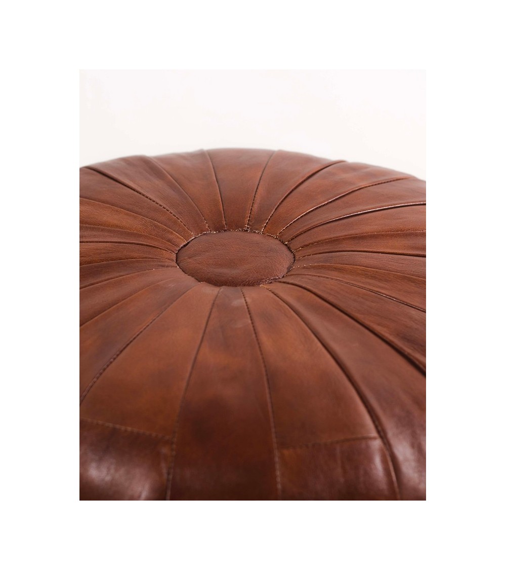 Grand pouf rond | Intérieur Créatif | Poufs en cuir