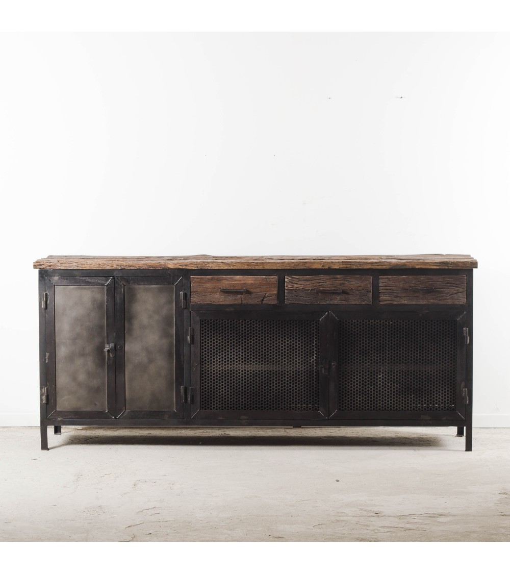 Buffet style industriel | Intérieur Créatif - Plateau en bois recyclé